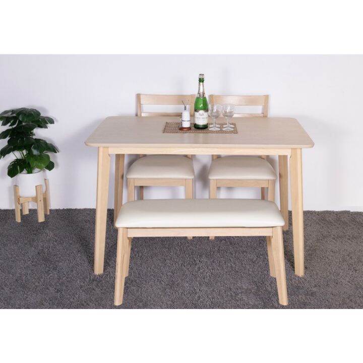 Dining set, 4 seats, table: 120x80x75 cm, chair: 43x51x85.5 cm - oak ...
