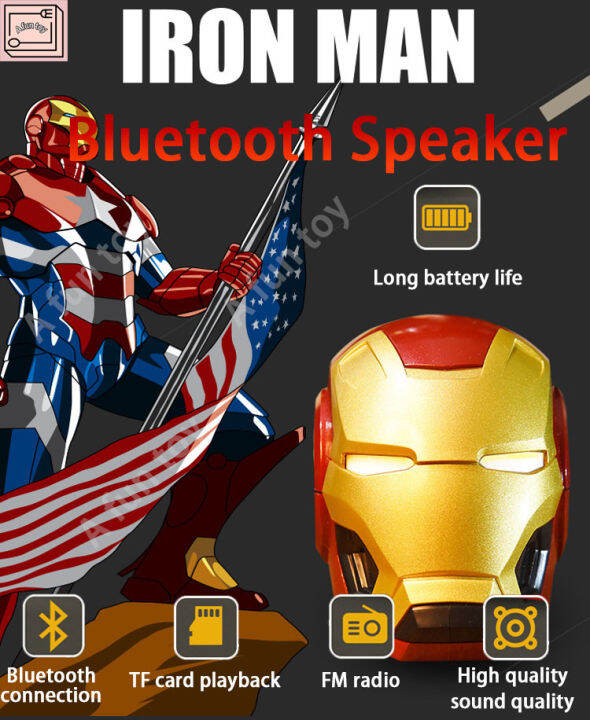 Wireless Bluetooth Speakers Iron Man Portable Mini Hifi 360 Stereo ...