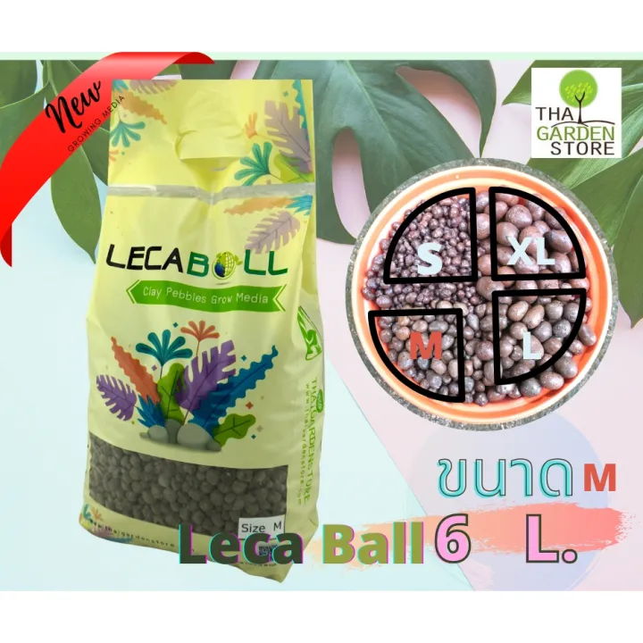 ( เบอร์ M) Leca Ball เม็ดดินเผาปั้น เลก้าบอล(ไฮโดรตอน Hydroton) ขนาด 6 ลิตร มี 4 size [ ลดราคา ...