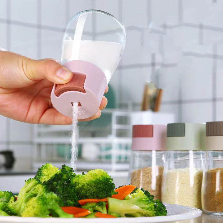 Adjustable Condiments Container Seasoning Bottle Salt Shaker Glass Jar ...