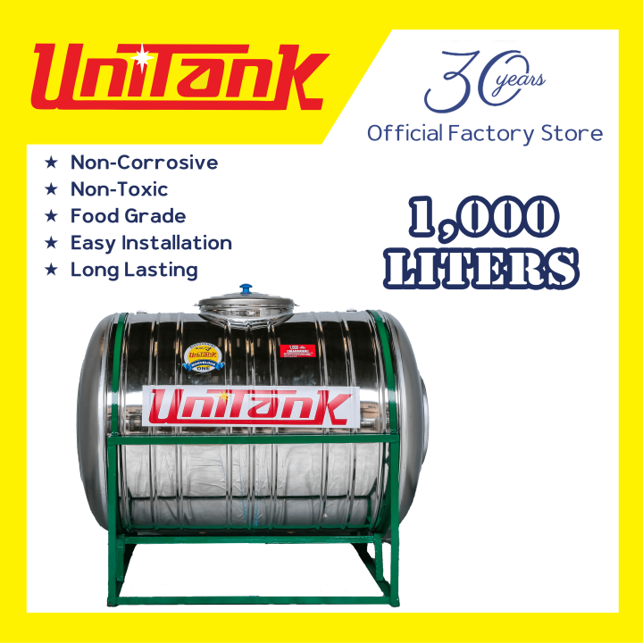 Unitank Horizontal Stainless Steel Water Tank - 1,000 Liters | Lazada PH