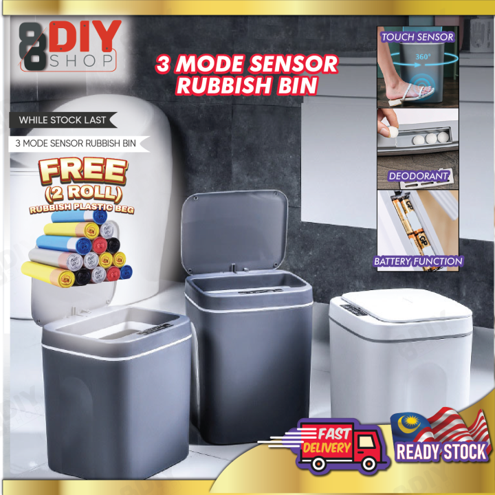 88 DIY Shop - (1 Year Warranty) 16L Big Volume Touchless Smart Sensor Dustbin, Trash Can ...