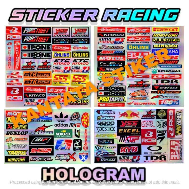 Stiker Pack Sponsor Racing Hologram 1set Isi Banyak Stiker Rcb Sss Brt ...