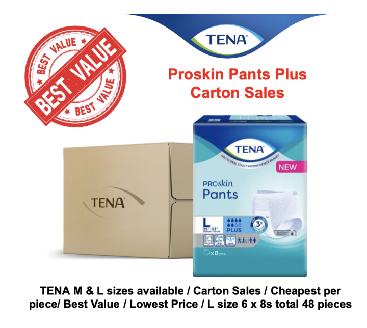 TENA Proskin Pants Plus / Carton Sales / M (6 x 9s) / L (6 x 8s) | Lazada Singapore