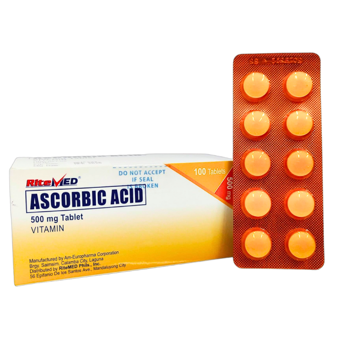 RiteMED Ascorbic Acid 500mg 100 Tablets (Vitamin C) Boost your Immune System | Lazada PH