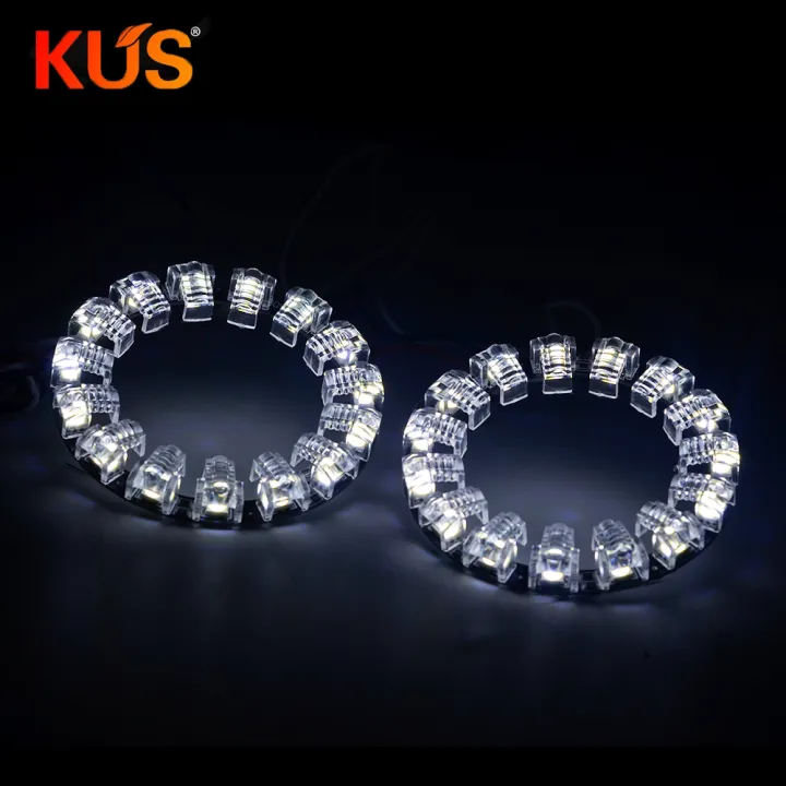 New Version 2 pcs 2.5 inch LED Day Running Lotus Angel Eyes Rings DRL ...