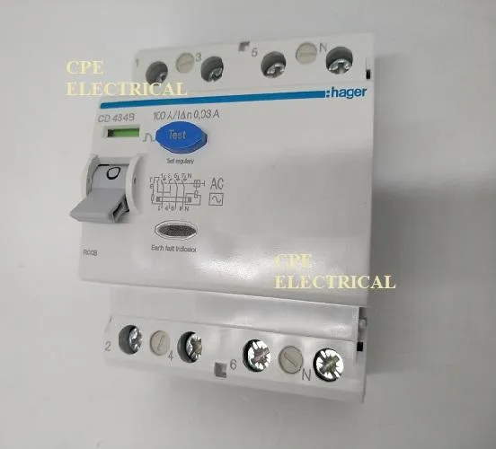 HAGER CDC684B 100A 4 POLE 30mA ELCB RCCB 100% ORIGINAL | Lazada