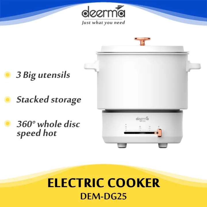 Deerma DG25 Multifunctional Cooking Pot 500w 1.5L Frying Pan Cooker ...