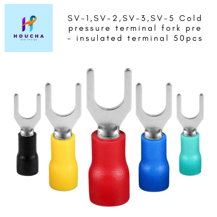 SV-1,SV-2,SV-3,SV-5 Cold pressure terminal fork pre - insulated terminal 50pcs | Lazada PH