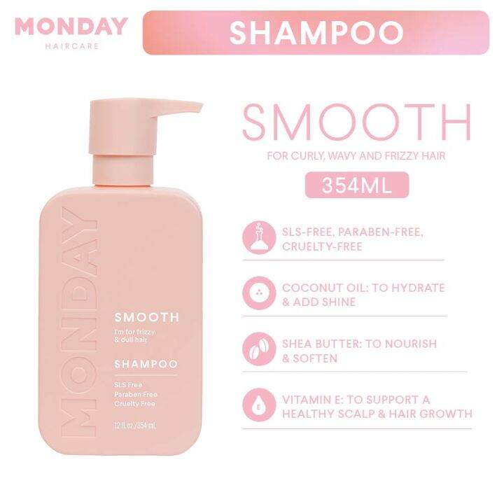 MONDAY Shampoo - SMOOTH (354 mL) - for Frizzy & Dull Hair | Lazada PH