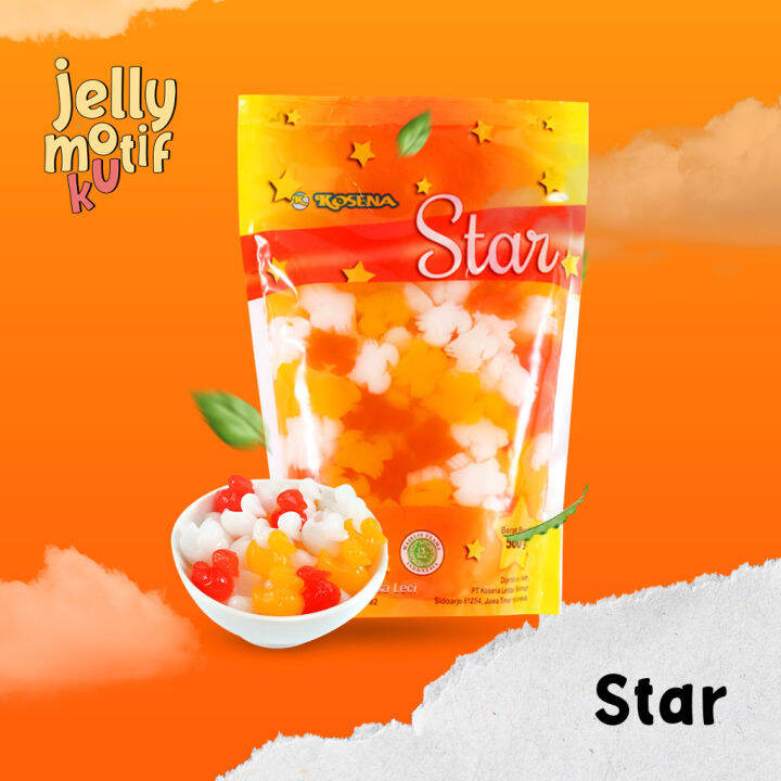 Topping Minuman Jelly Motif Jelly Karakter Lucu Kosena Star 500gr ...