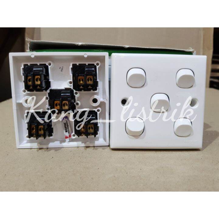 Saklar 5 Gang E35 Schneider S-Clic Clipsal E35/1/2AR | Lazada Indonesia