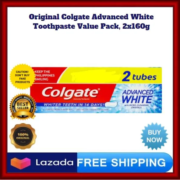 Original Colgate Advanced White Toothpaste Value Pack, 2x160g | Lazada PH