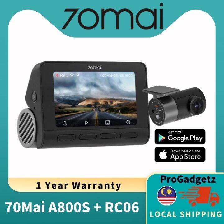 70mai Global Version 70mai A800S 4K Dash Cam Rear Cam Dual Vision ...