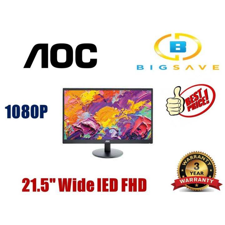 AOC 21.5" E2270SWHN WIDE LED FHD 1080P MONITOR WITH VGA & HDMI | Lazada