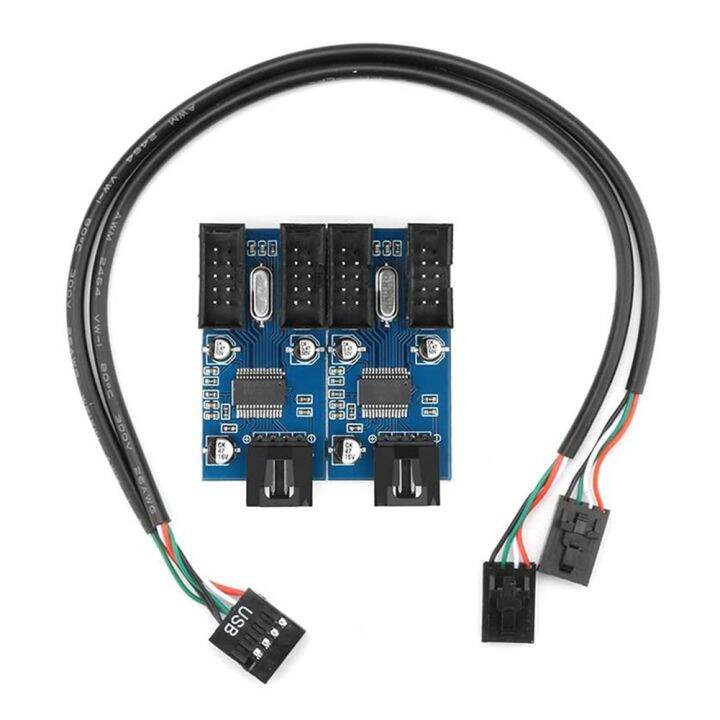 Motherboard USB 9 Pin Header Splitter Cable Desktop USB2.0 HUB ...
