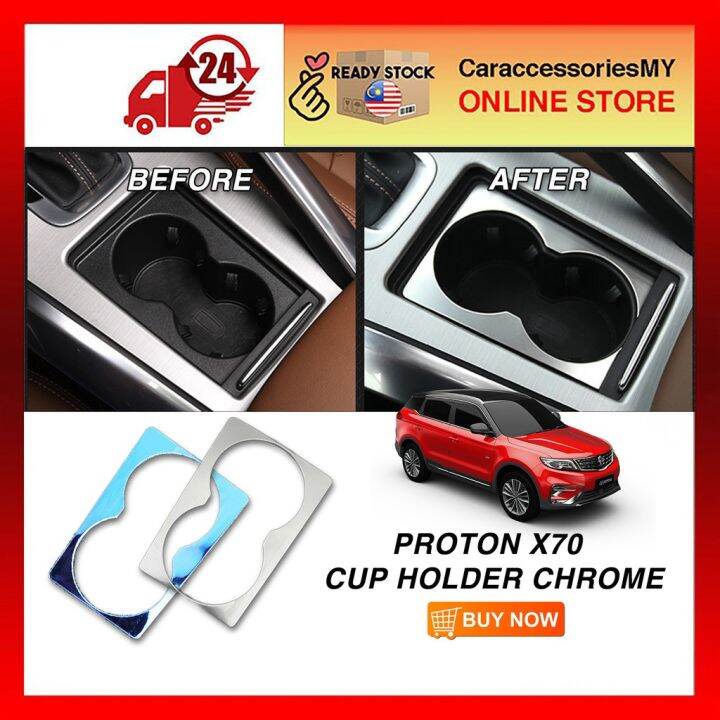 Proton X70 2021 accessories interior panel cup holder cover chrome trim ...
