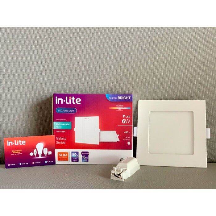 LAMPU PLAFON LED PANEL INLITE 6W 6 WATT KOTAK INBOW - INPS628S | Lazada ...
