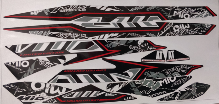 YMIOSBKREFG Yamaha Mio sporty black reflectorize glossy stock decal ...