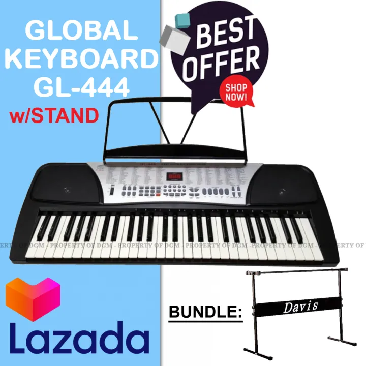 54 Keys Electronic Keyboard Global GL-444 with Piano Stand | Lazada PH