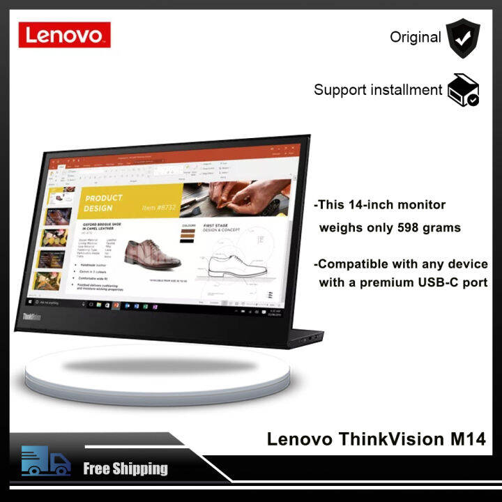 ThinkVision M14 14inch Portable Monitor 61DDUAR6WW 1920x1080 In-Plane ...