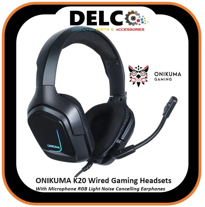 ONIKUMA K20 Wired Gaming Headsets With Microphone RGB Light Noise ...
