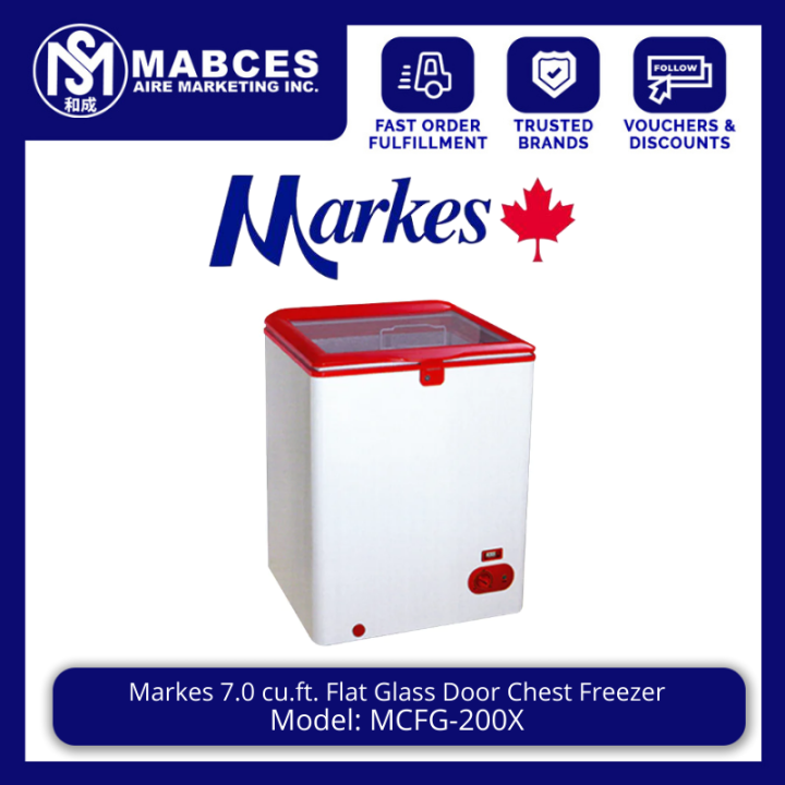 Markes 7.0 cu.ft. Flat Glass Door Chest Freezer MCFG-200X | Lazada PH