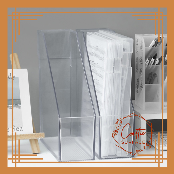 Minimalist Acrylic Slanted Office File Holder Organizer Desk File ...