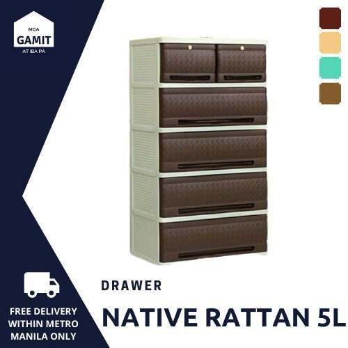 【COD3】 ZOOEY - NATIVE RATTAN DRAWER 5 LAYER ( FREE DELIVERY WITHIN ...