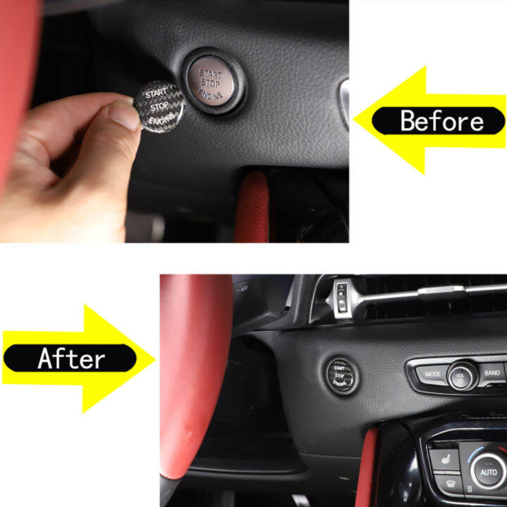 Keyless ไปสติกเกอร์จุดระเบิด,เครื่องยนต์เริ่มหยุดปุ่มปกคาร์บอนไฟเบอร์ ...