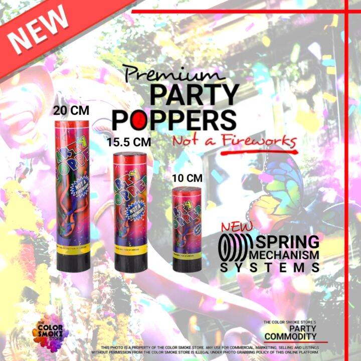 Party Poppers 15.2 CM Handy Size Spring Popper Technology | Lazada PH