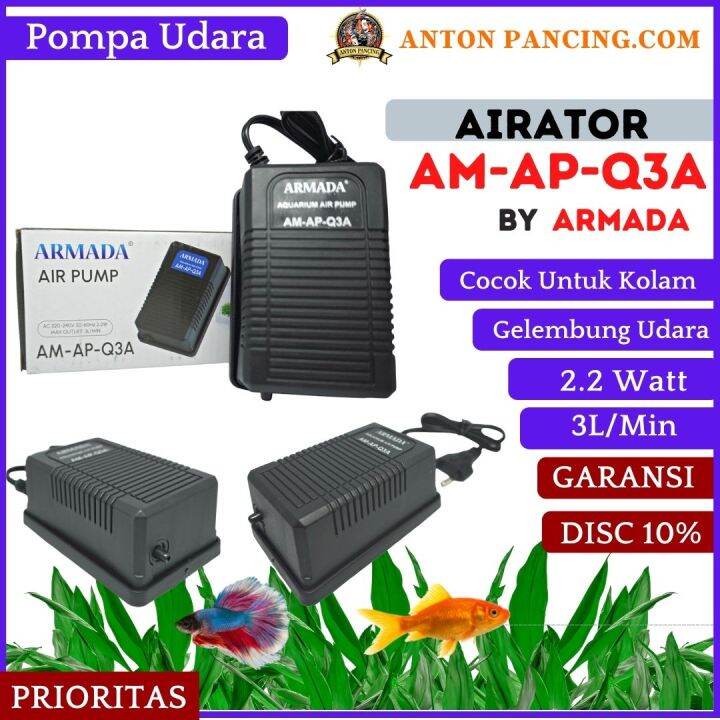 Airator Pompa Udara Aquarium ARMADA AM AP Q3A Air Pump Mesin Airasi udara 1 Output Aquarium ikan ...