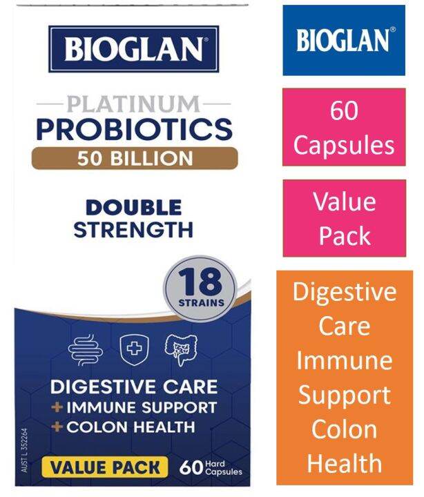 Bioglan Platinum Probiotics 50 Billion 60 Capsules Double Strength 60 ...
