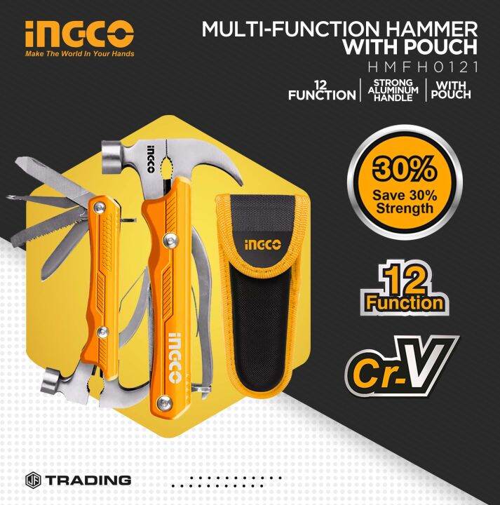 INGCO 12 Functions Multi-Function Hammer with POUCH HMFH0121 | Lazada PH