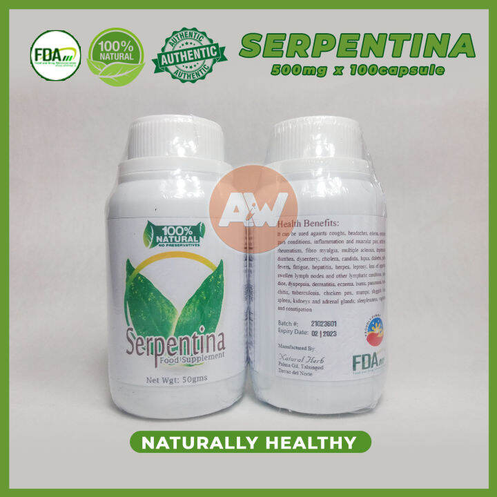 BUY Serpentina Food Supplement 500mg 100Capsules Best for Diabetes ...