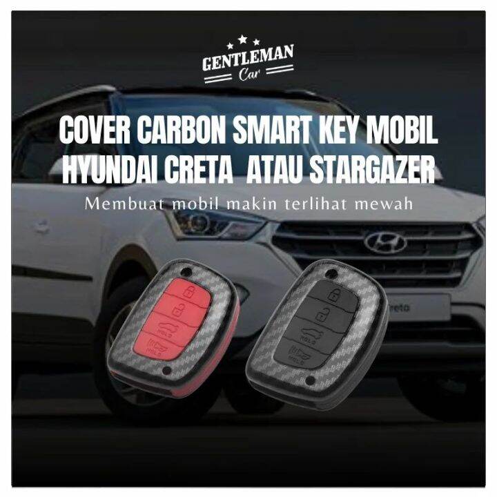 Cover Carbon Casing Smart Key Case Mobil Kunci Hyundai Creta ...