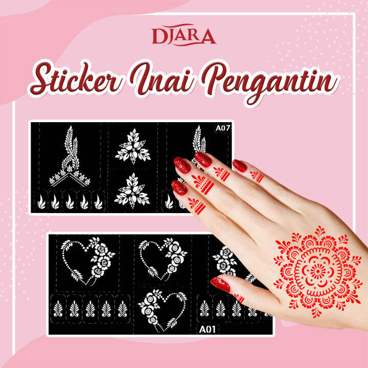 Sticker inai / Sticker Henna / Henna Stencil / Mehndi Stencil | Lazada