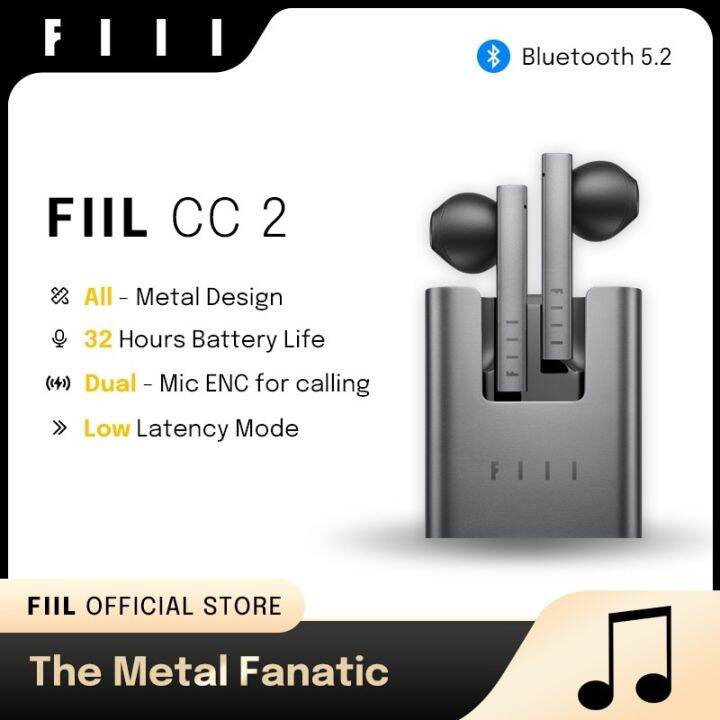 FIIL CC2หูฟัง ENC TWS รุ่นโลหะบลูทูธไร้สาย5.2หูฟังไฮไฟหูฟังแบตเตอรี่อายุการใช้งานยาวนาน32ชั่วโมง ...