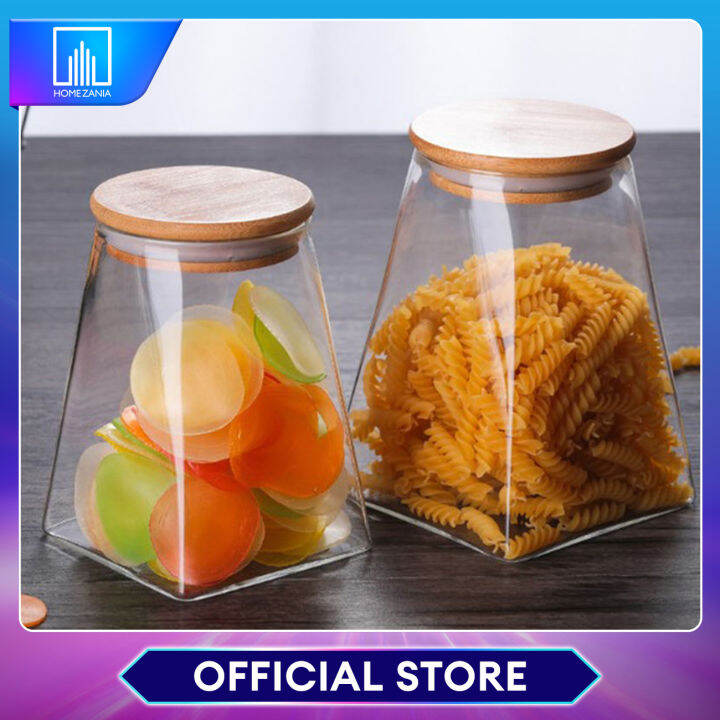 Home Zania Food Storage Sealed Lid Pot Glass Seasoning Airtight Jar ...