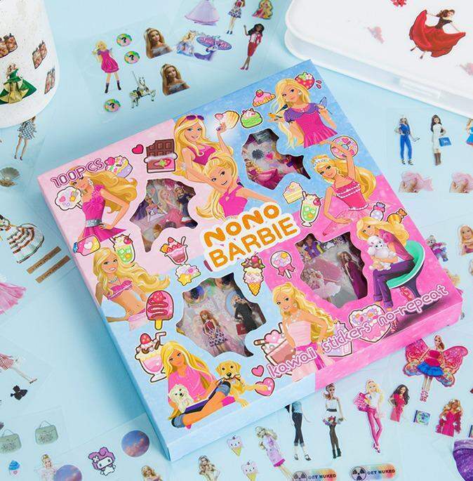 Sticker BARBIE Isi 100 Lembar Stiker Waterproof Botol Minum Tumblr ...
