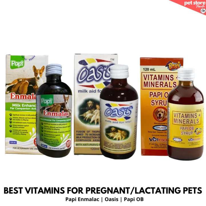 Milk Enhancer and Vitamins for Pregnant Dog - Enmalac 120ml Oasis 120ml ...