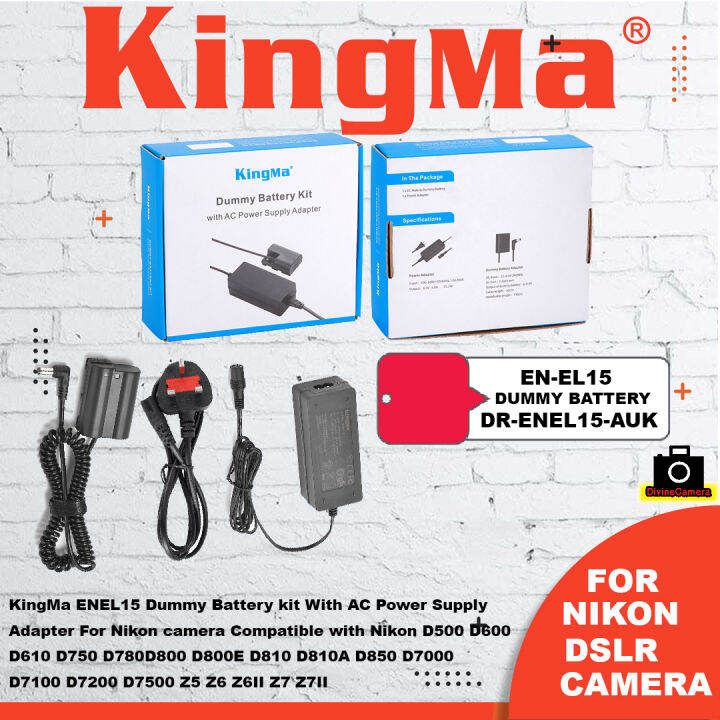 KingMa ENEL15 Dummy Battery kit With AC Power Supply Adapter For Nikon ...