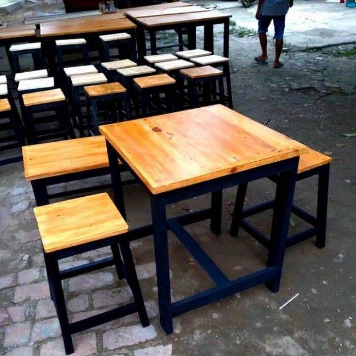 Meja cafe kotak kayu jati belanda | Lazada Indonesia