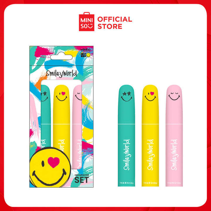 MINISO Smiley World Collection Marker Set (3 Pcs) | Lazada PH