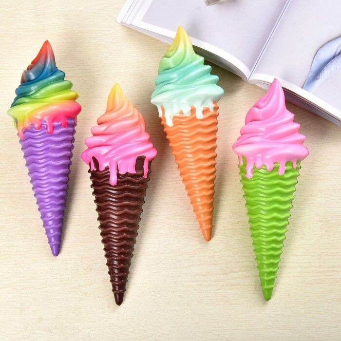 JUMBO ICE CREAM CONE WITH SINGLE COLOR CONE SQUISHY squishi es krim ...