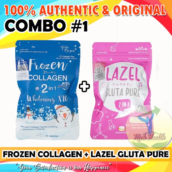 COMBO #1 Frozen Collagen and Lazel Gluta Pure Whitening (Money back or ...