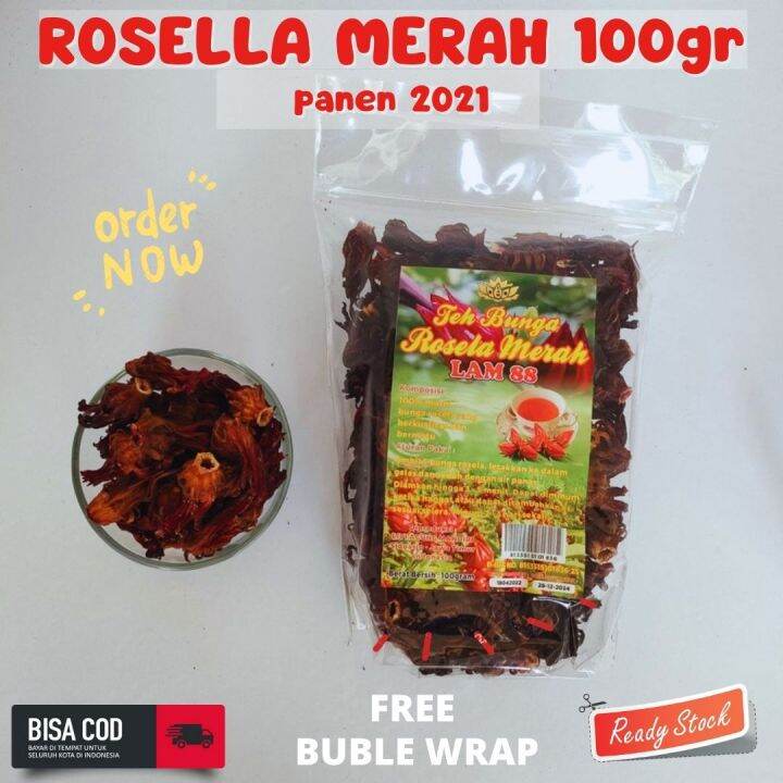 teh bunga rosella merah panen 2022 kemasan 100gr | Lazada Indonesia