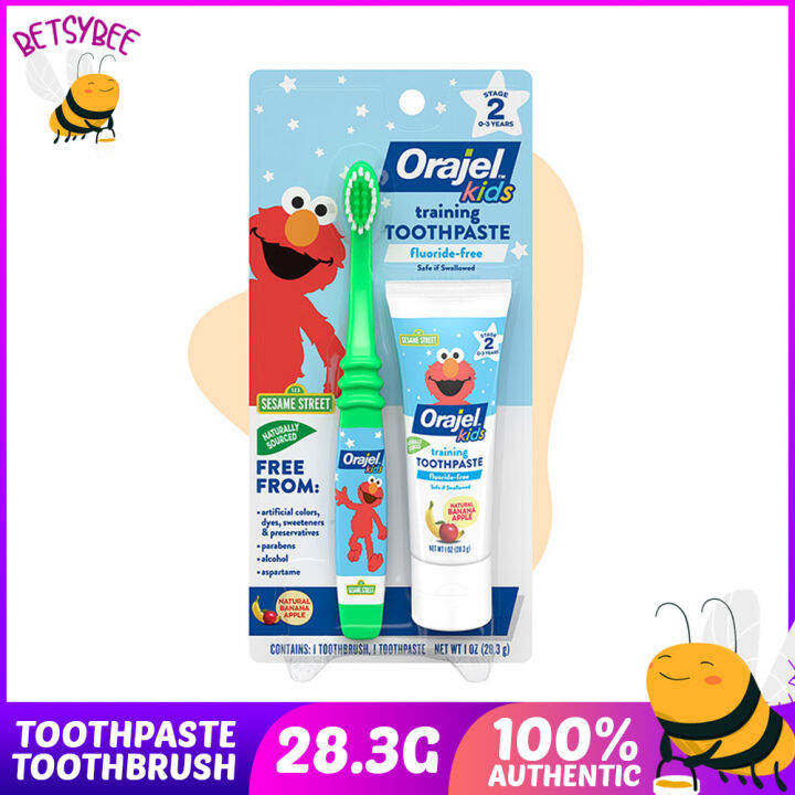 Orajel Kids Training Toothpaste Fluoride-Free with Toothbrush Stage 2 0 ...