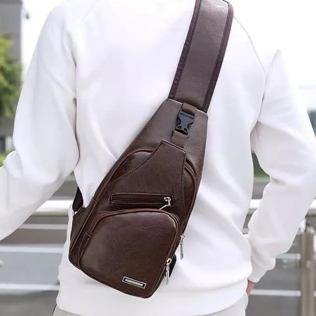 Synthetic Leather Chest Cross Bag Body Bag Leather Sling Bag side bag ...