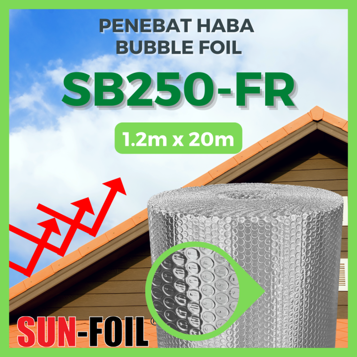 SUNFOIL SB250-FR [20M] Bubble Series Bubble Foil Aluminium Foil Penebat ...